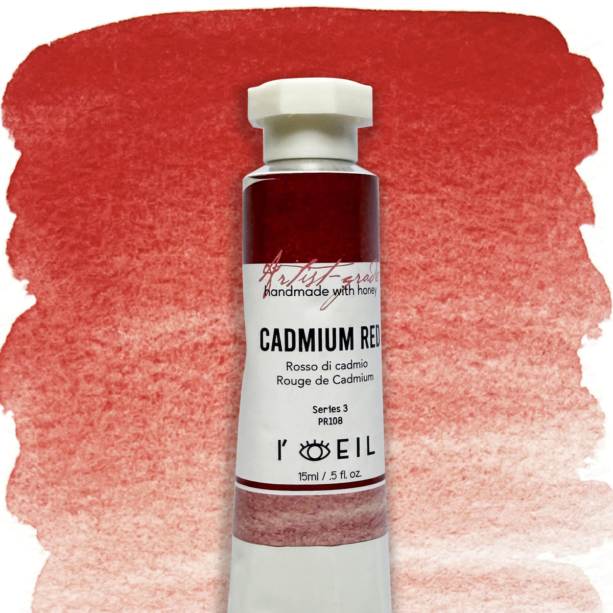 Cadmium Red PR108 - Artist Grade Handmade Honey Based Watercolor Tube ...